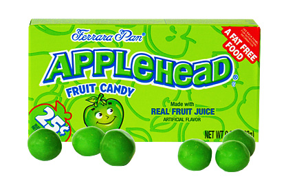 Applehead candy made with real apple juice from Ferrara Pan