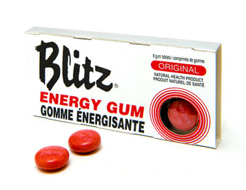 Blitz Original Energy Chewing Gum, Caffeinated Energy Gum