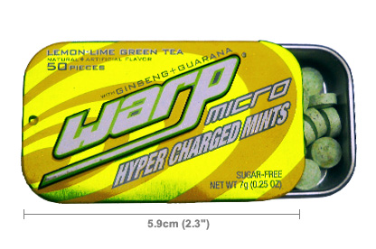 Warp Micro Green-T Energy Mints - Hyper-charged & Sugar-free!