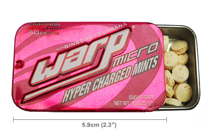 Warp Micro Cinnamon Energy Mints - Hyper-charged & Sugar-free!