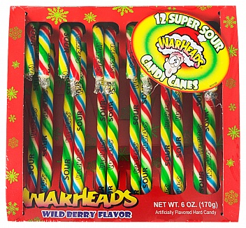 Warheads Wild Berry Candy Canes (12 x 12 canes)